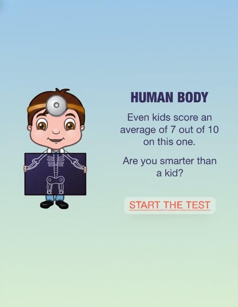 Even kids score an average of 7 out of 10 on this one.